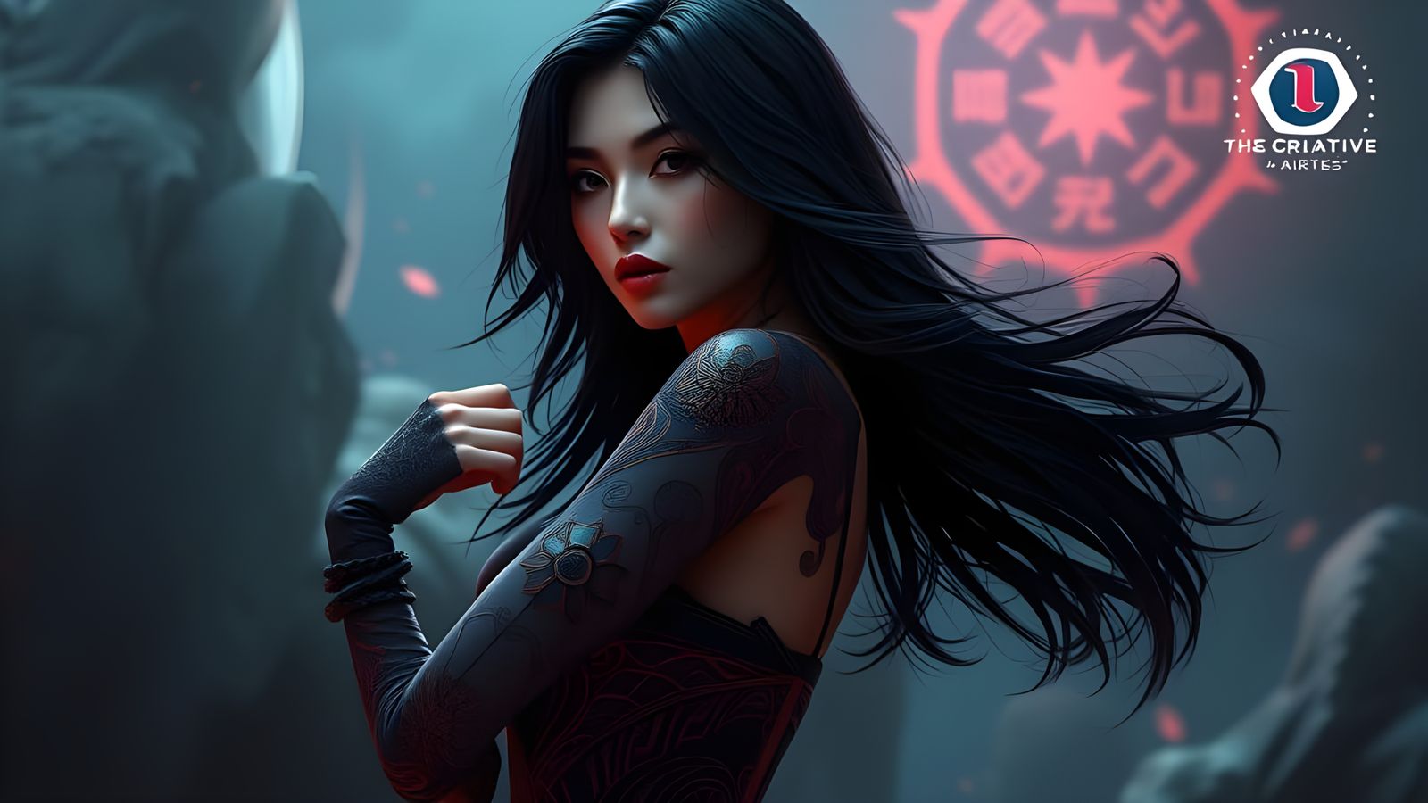 Sultry Futuristic Woman in Intricate Patterns and ... - AI Art