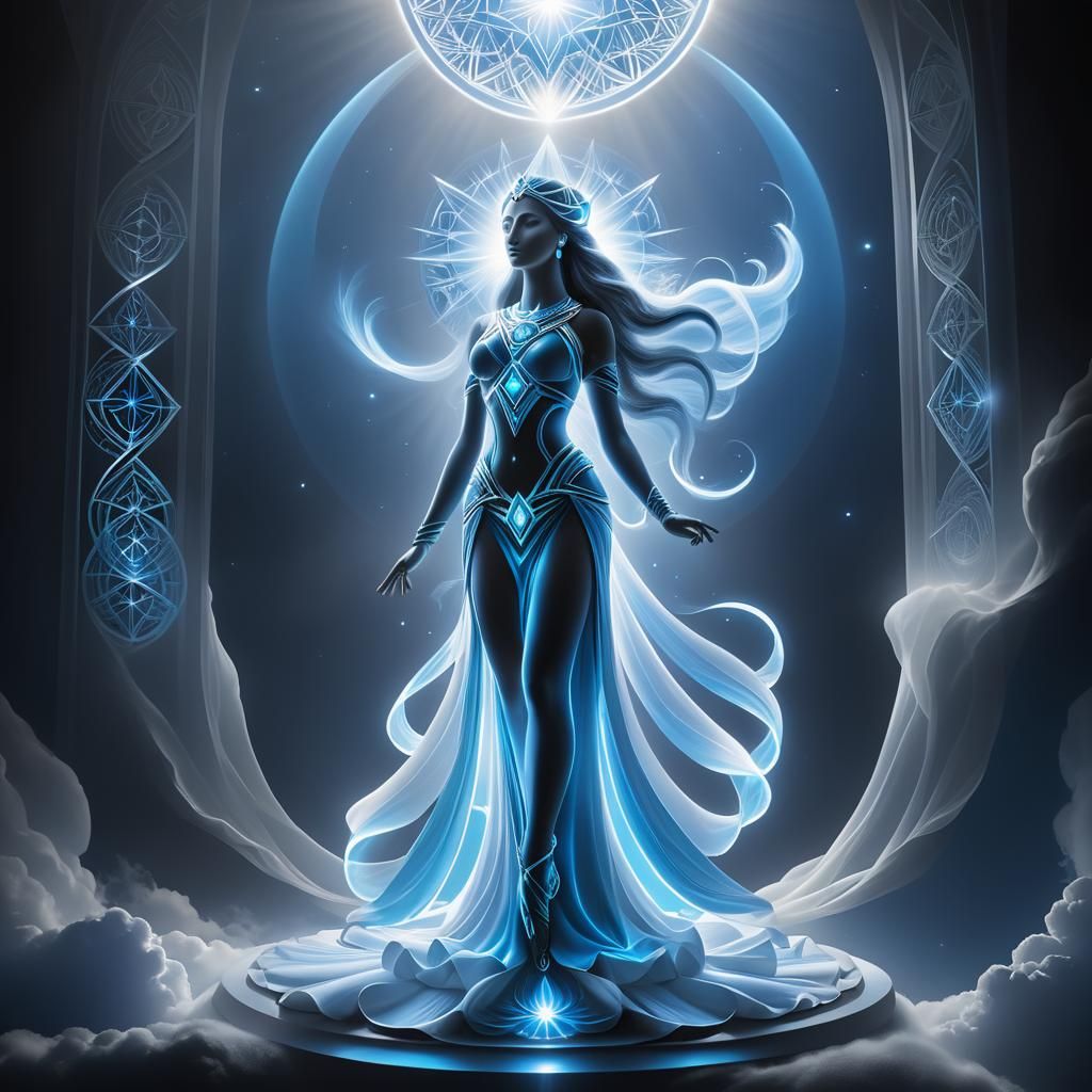 Sacred Goddess Illuminated by Divine Light - AI Art
