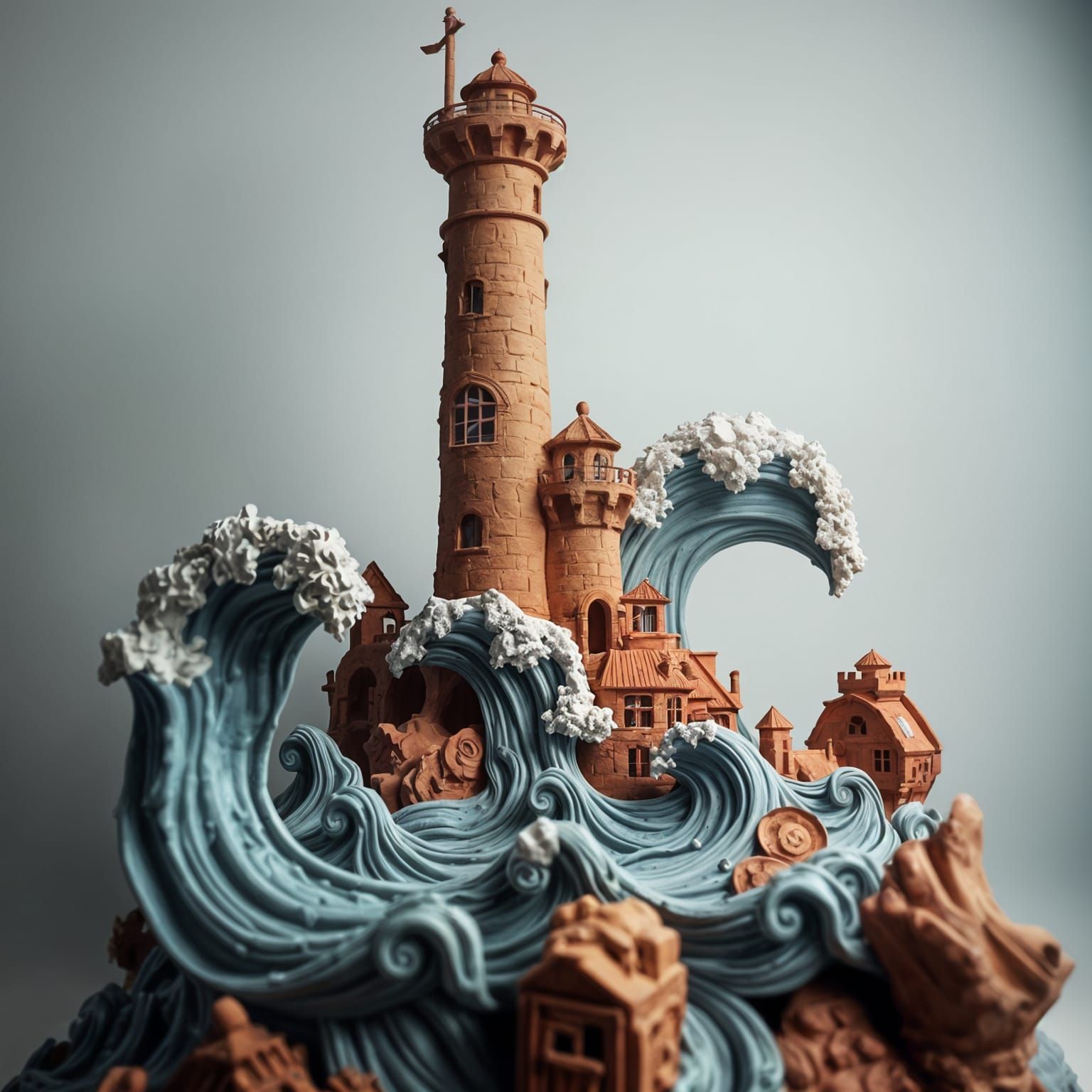 The clay waves - Surreal Clay Masterpiece: Terracotta Waves ...