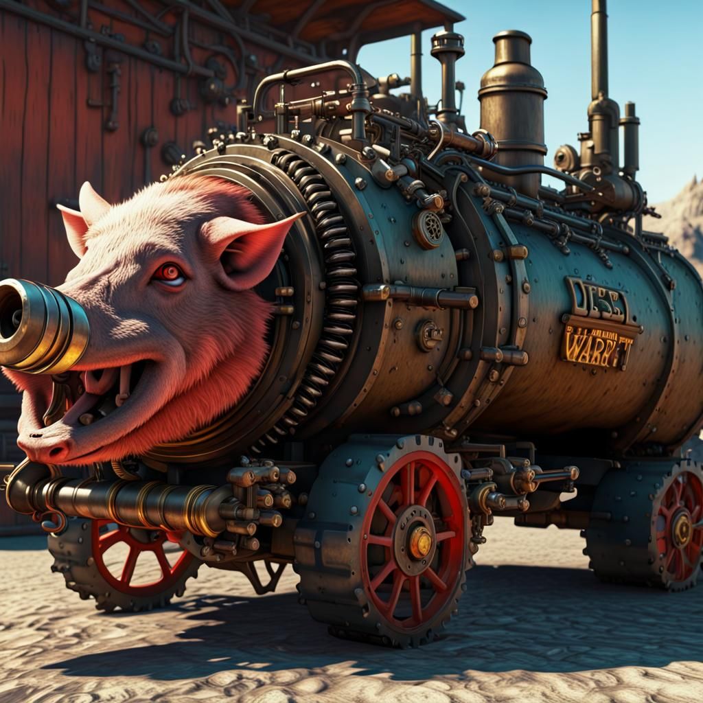 Steam Powered Pig - AI Generated Artwork - NightCafe Creator