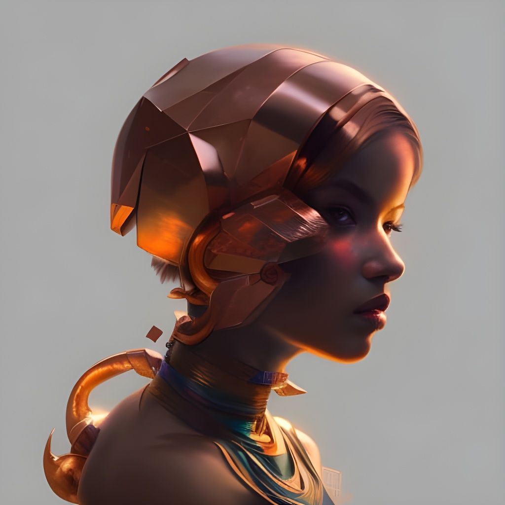 Copper Android - Copper Android Portrait in Hyperdetailed Di...