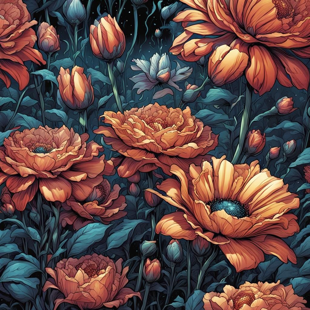 Flowers Mark Brooks and Dan Mumford, comic book art, perfect, smooth ...