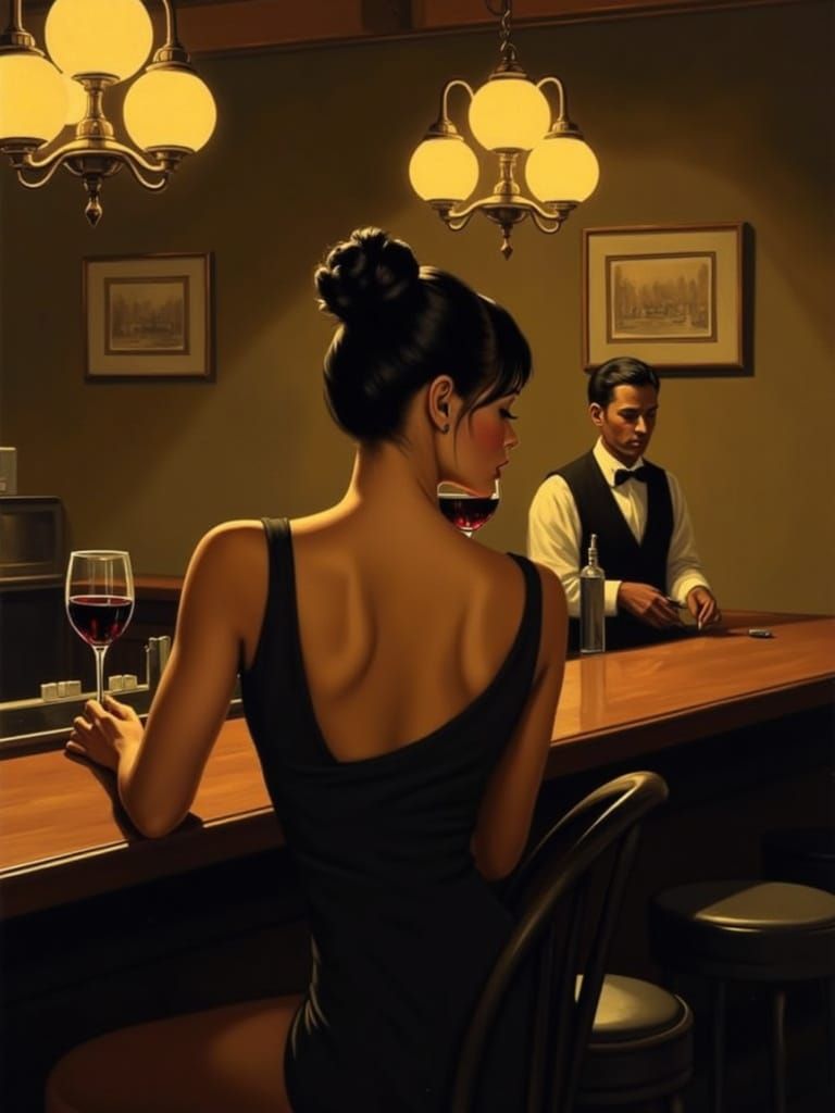 Sultry Nightlife Scene in Warm, Atmospheric Lighti... - AI Art
