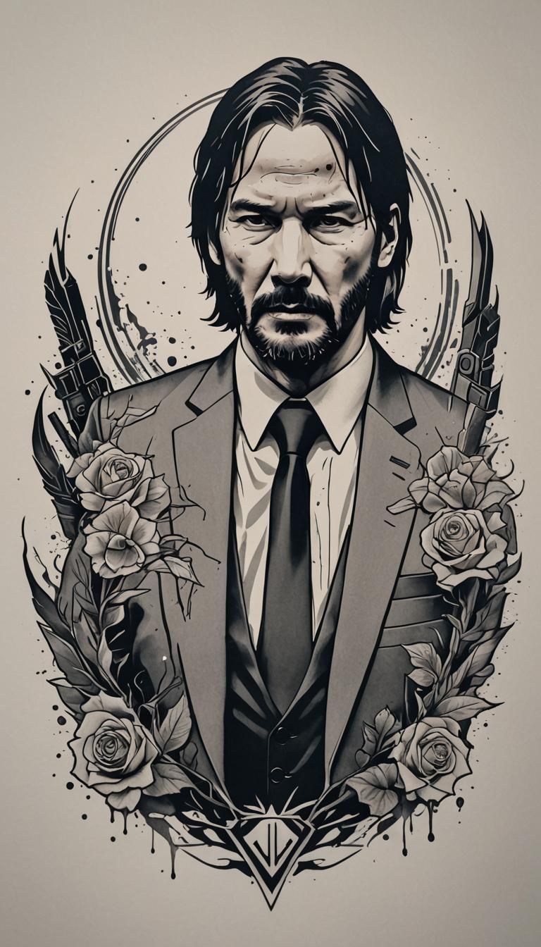 John Wick tattoo - AI Generated Artwork - NightCafe Creator