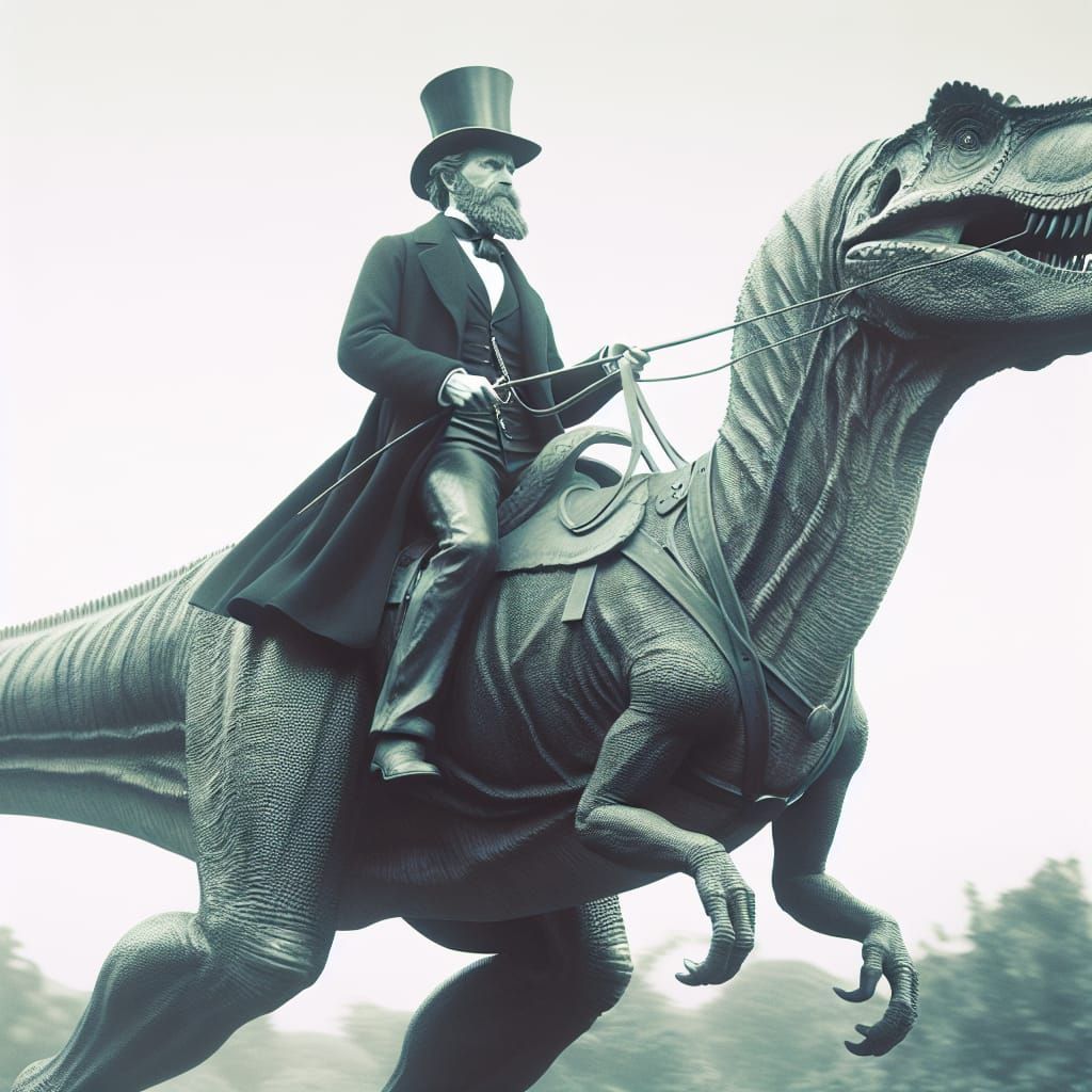 Abraham Lincoln riding a Dinosaur. - AI Generated Artwork - NightCafe ...