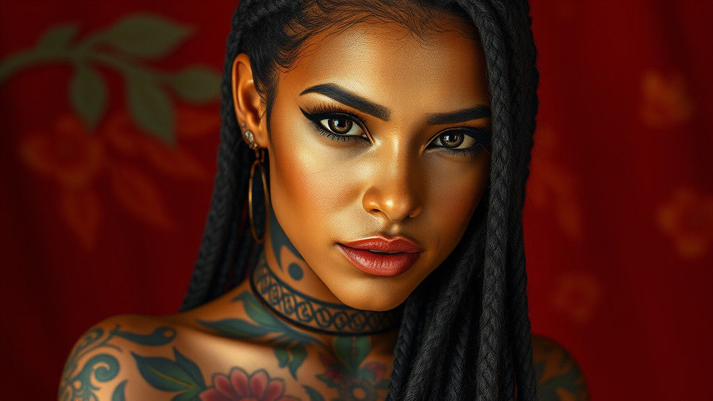 "Maria Maria" Latina with coffee-colored skin, long braids and tattoos ...