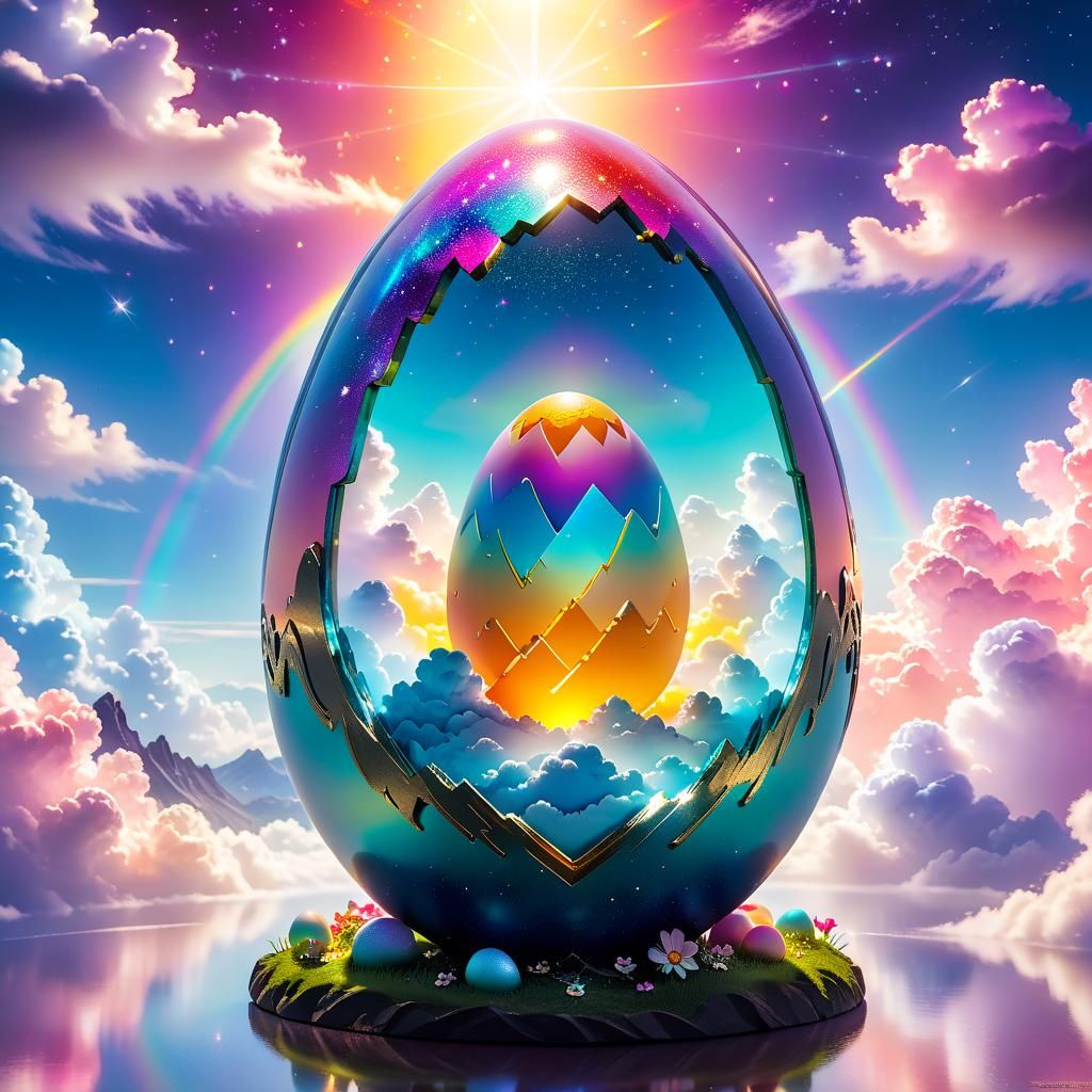 A Resin Egg :: Miniature God Valentine inside :: surrounded with the ...