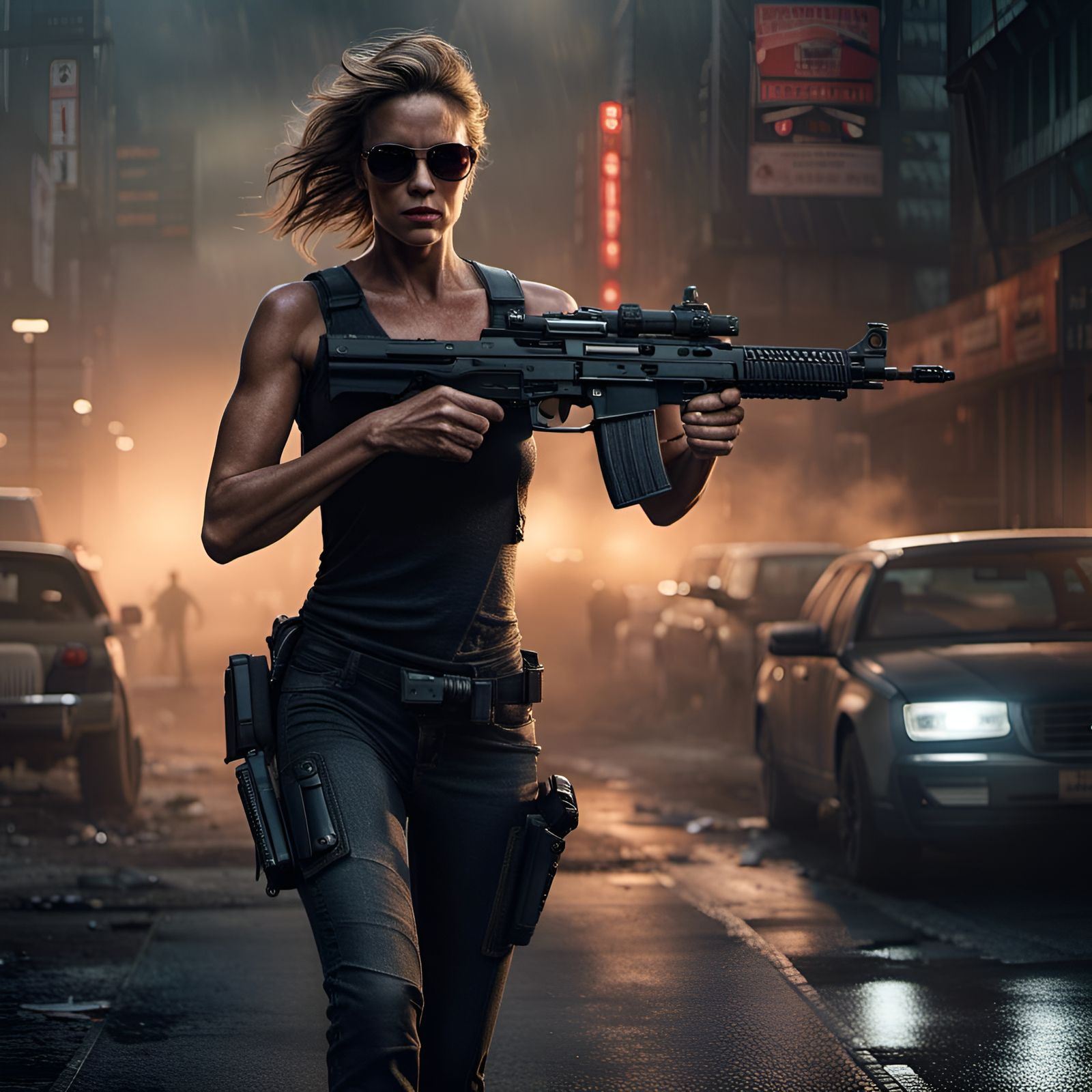 Sarah Connor - AI Generated Artwork - NightCafe Creator