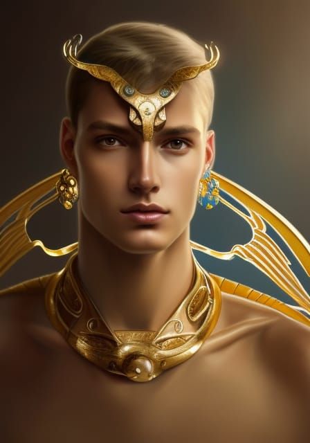 Extravagant Ancient futuristic ethereal Victoria's Secret angelic male ...