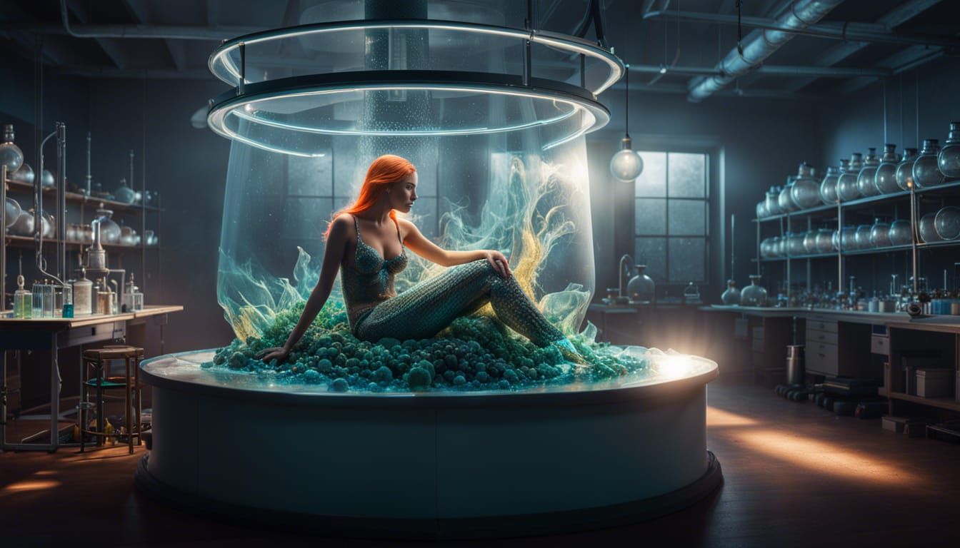 Mermaid in Lab - AI Generated Artwork - NightCafe Creator