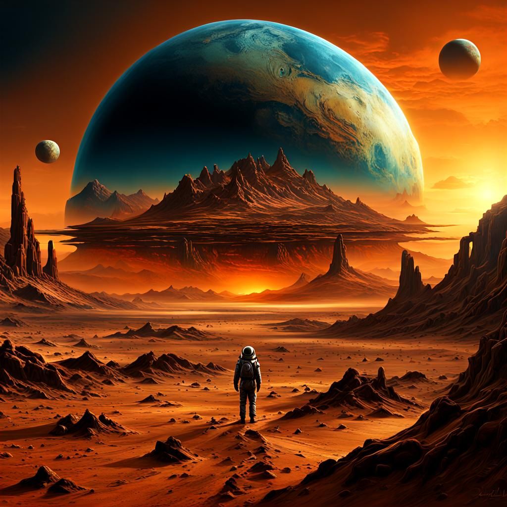 Martian sunset - AI Generated Artwork - NightCafe Creator