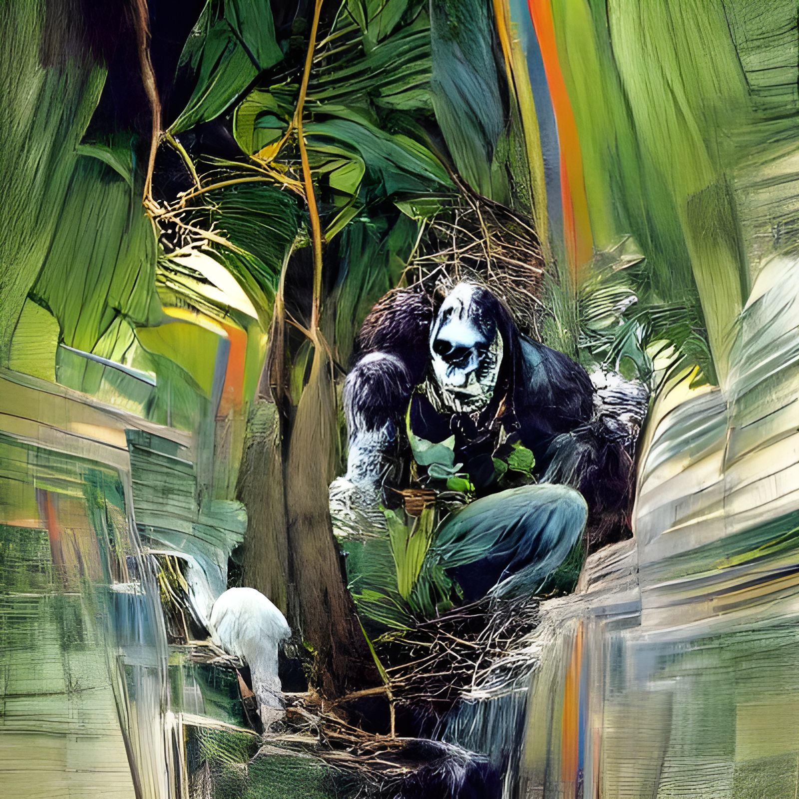 Spectral being in a jungle by Bernie Wrightson - AI Generated Artwork ...