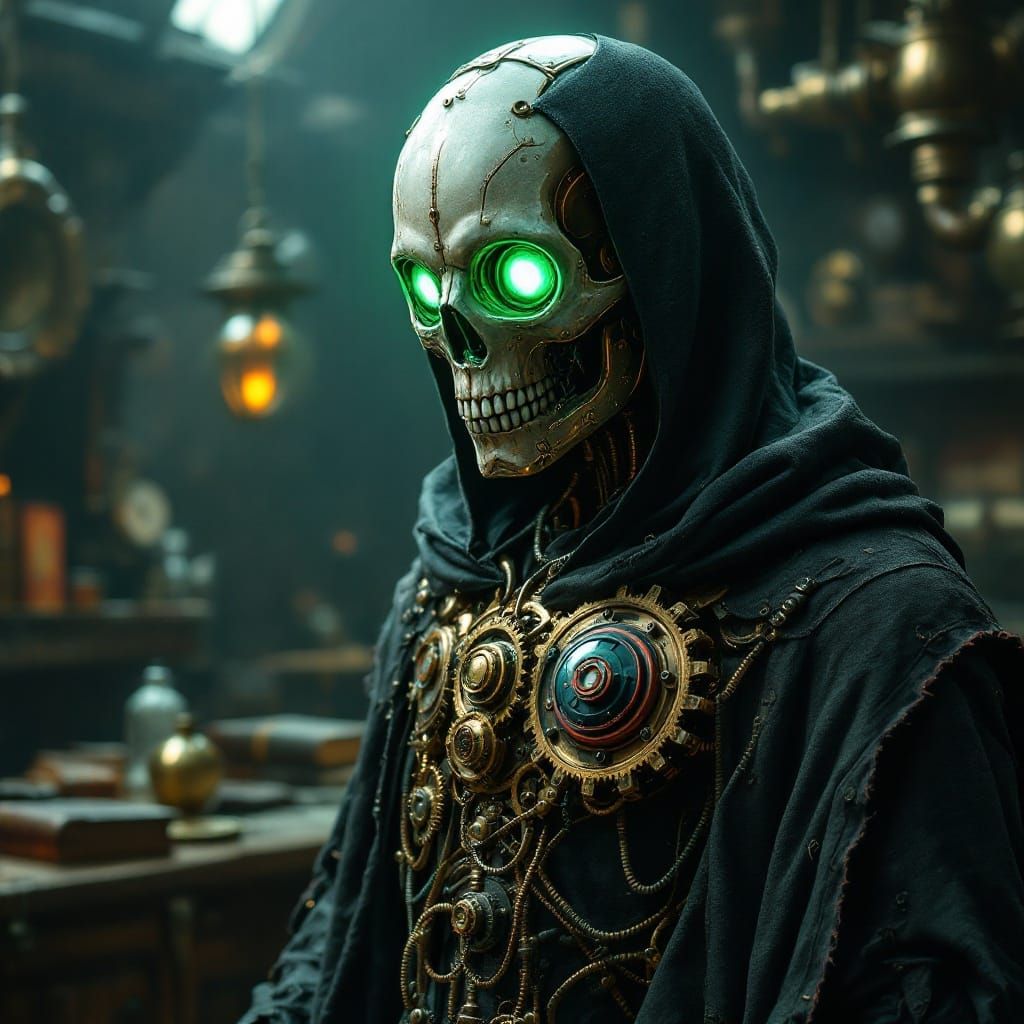 Clockwork Lich - Clockwork Lich in Steampunk Laboratory