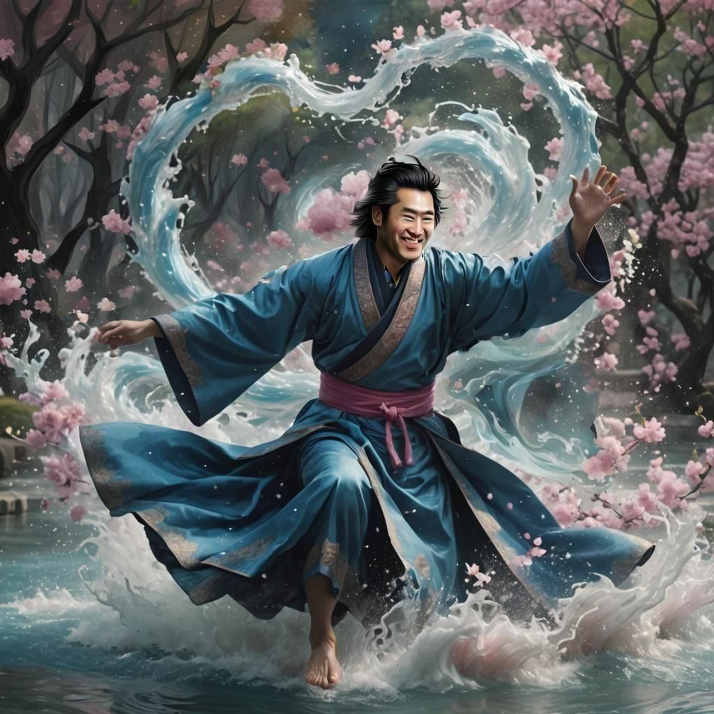 Elemental water bender in love. - AI Generated Artwork - NightCafe Creator