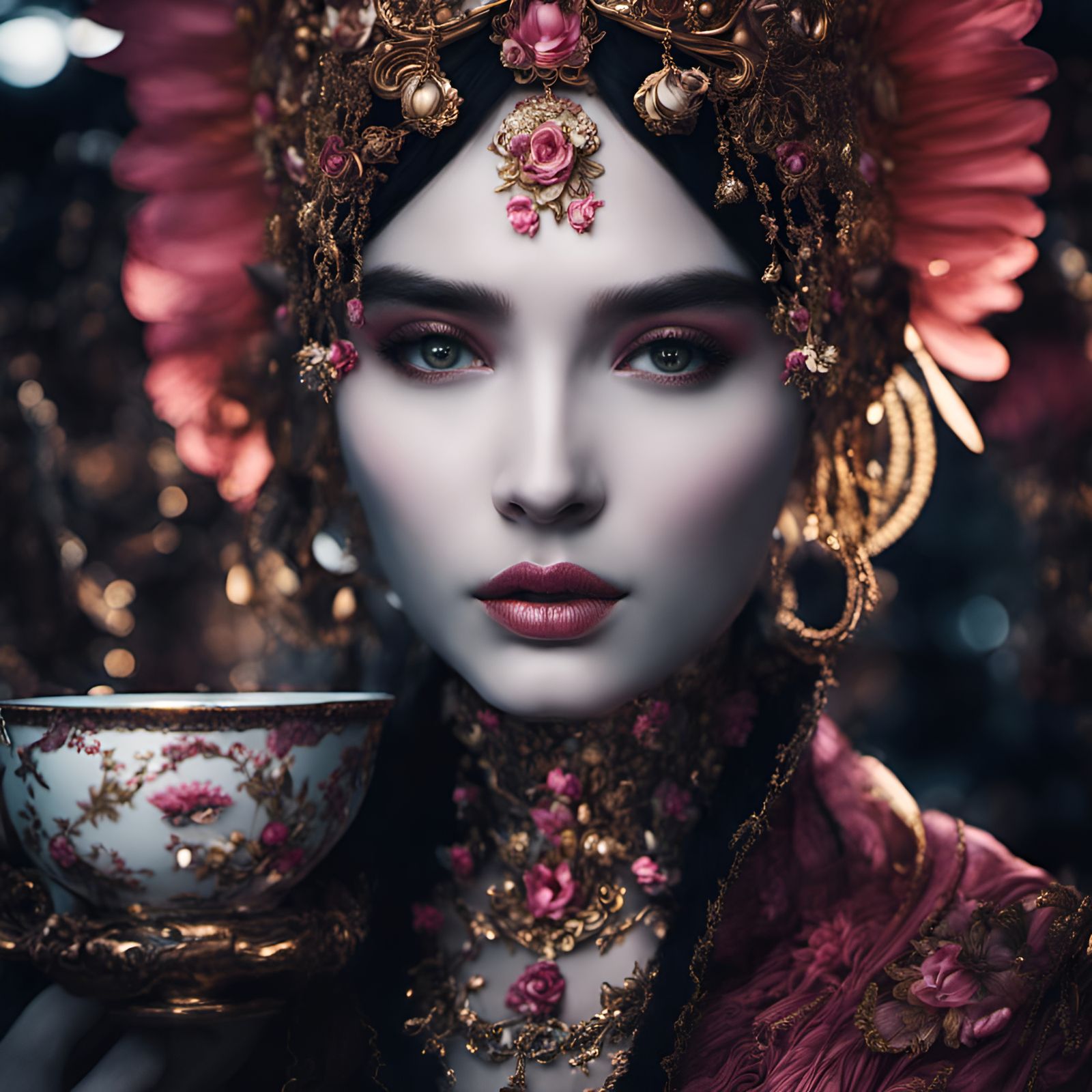 Tea Hostess - AI Generated Artwork - NightCafe Creator
