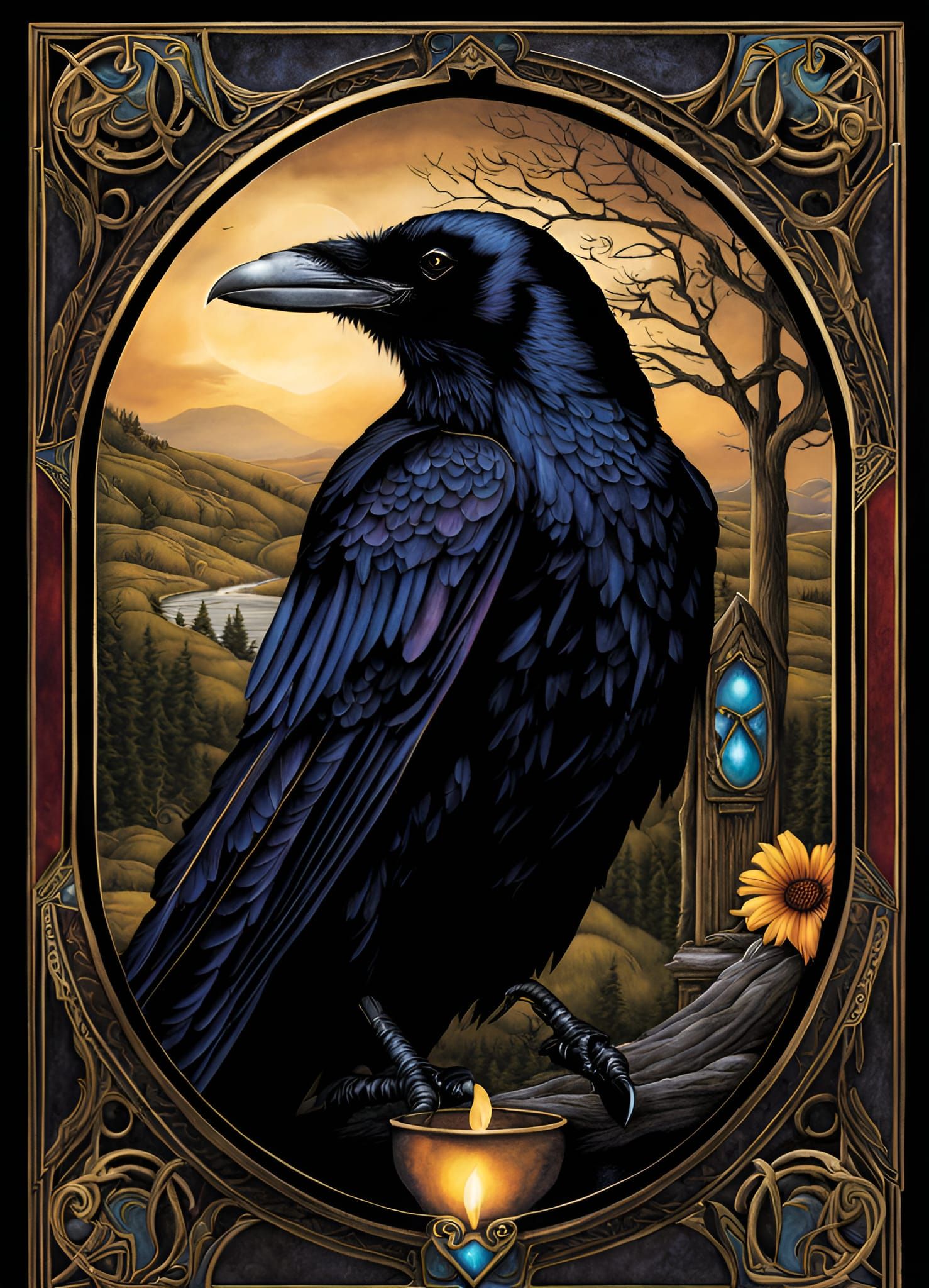 Tarot card: The Raven - AI Generated Artwork - NightCafe Creator