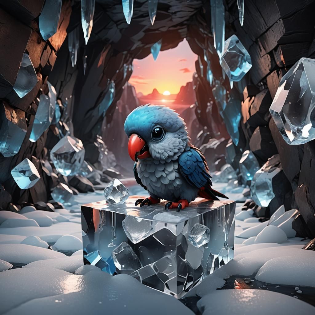 parrot and ice - AI Generated Artwork - NightCafe Creator