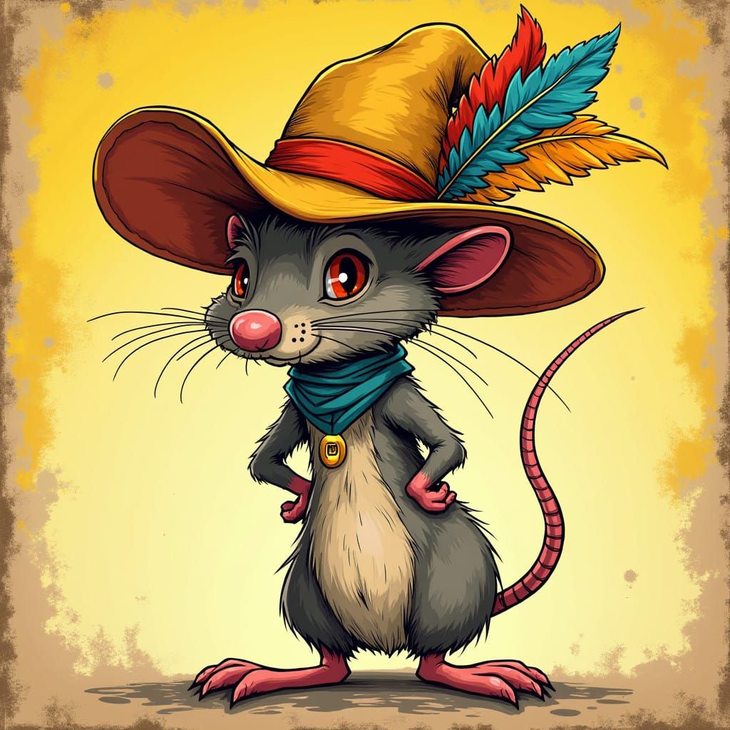 Comic book mouse - Mouse in Comic Book Style with Oversize...