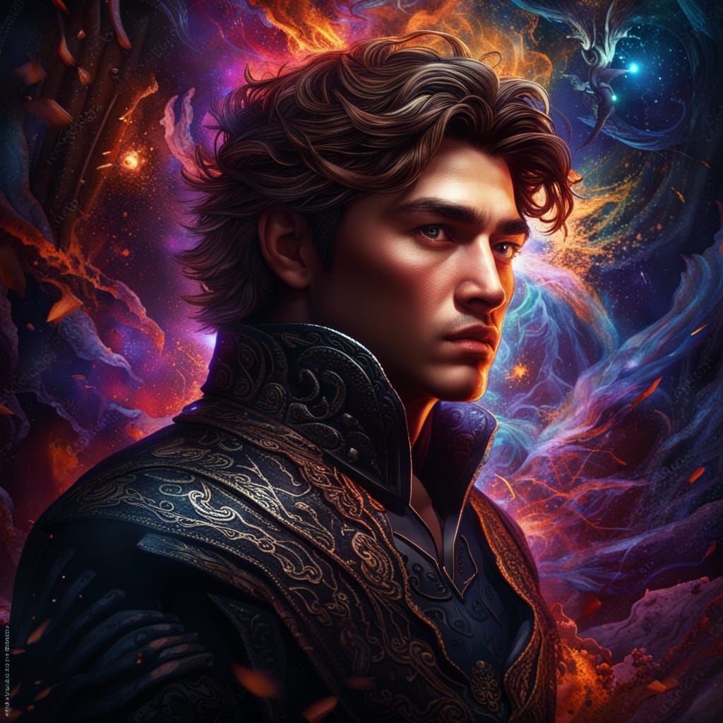 A handsome young man detailed fantasy poster art a masterpiece, 8k ...