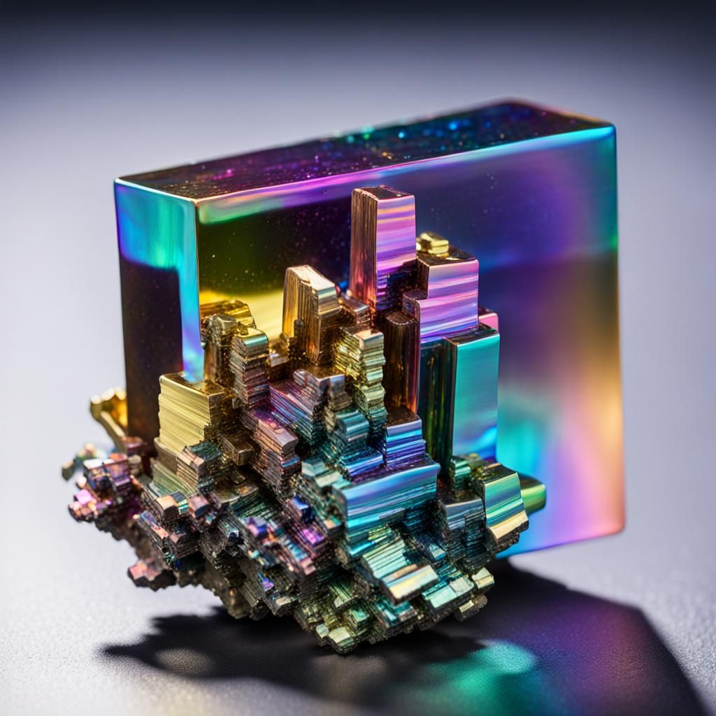 Squared Bismuth metalic mineral - AI Generated Artwork - NightCafe Creator