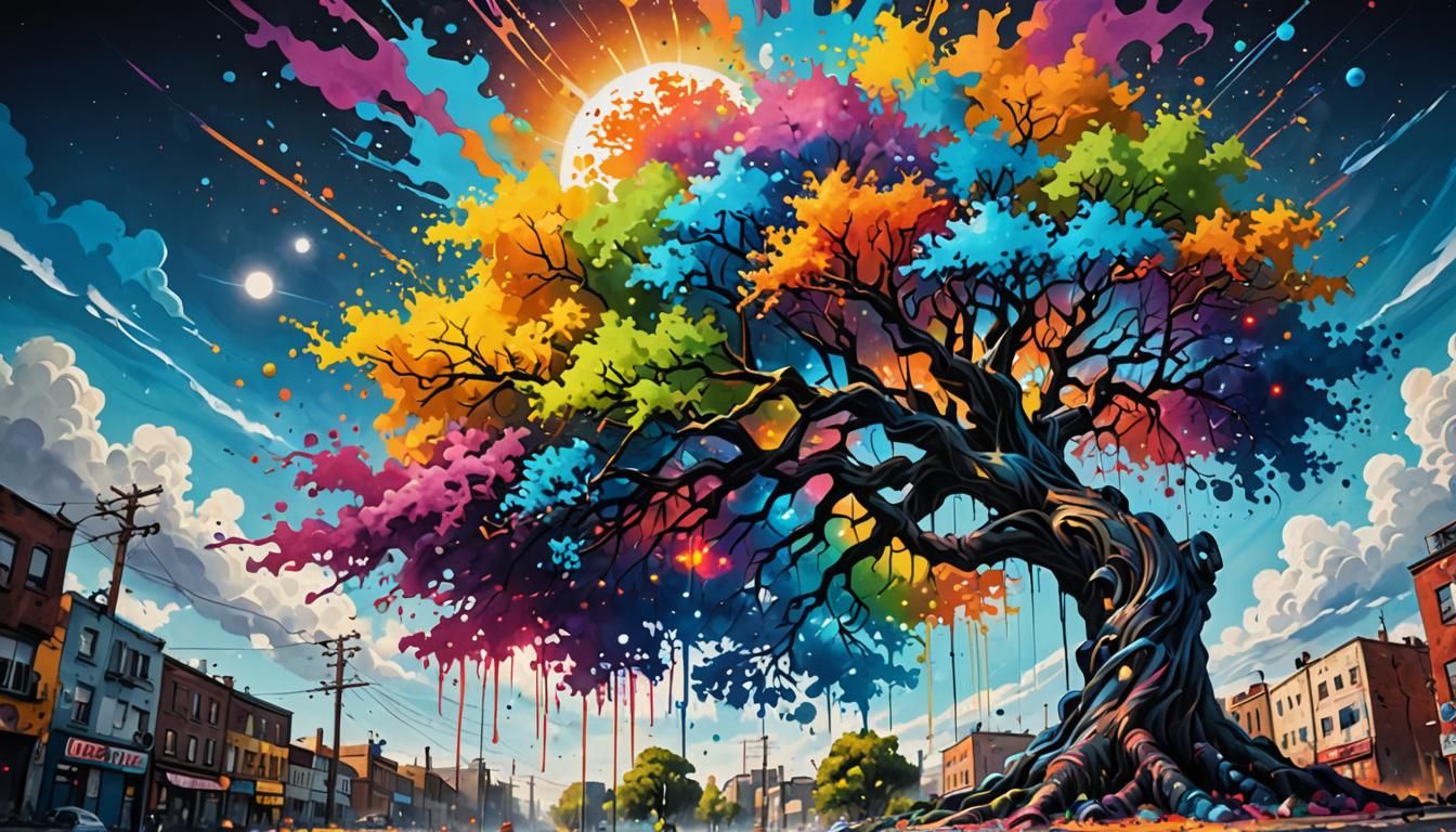 colorful tree - AI Generated Artwork - NightCafe Creator