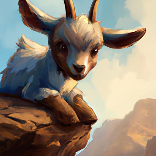 Adorable Little Mountain Goat - AI Generated Artwork - NightCafe Creator