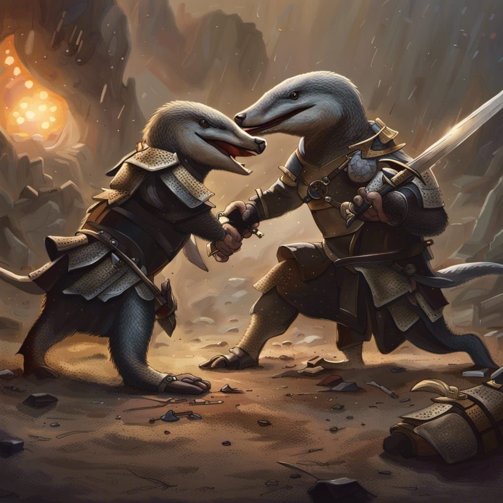 Platypus battle - AI Generated Artwork - NightCafe Creator
