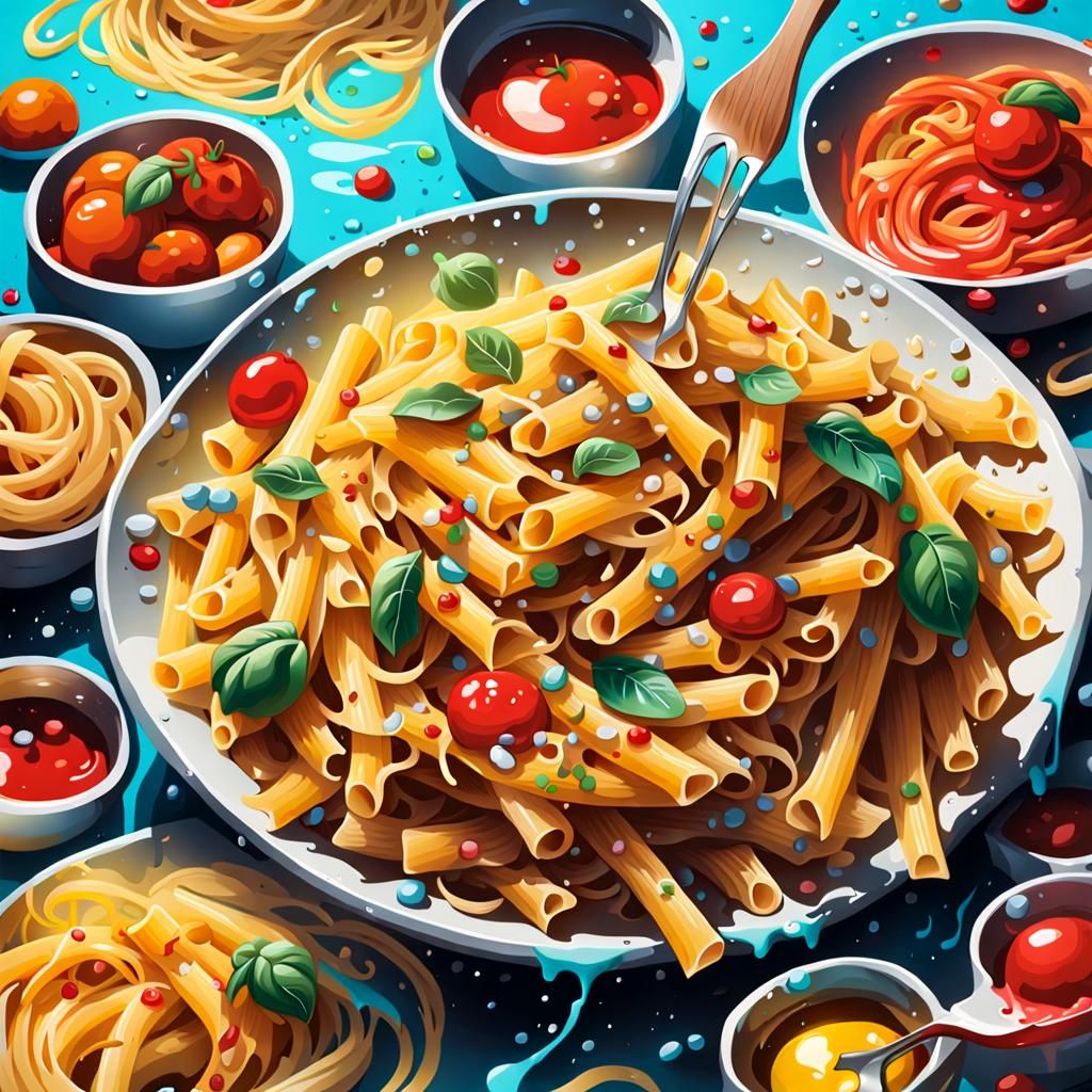Delicious Pasta dishes - AI Generated Artwork - NightCafe Creator