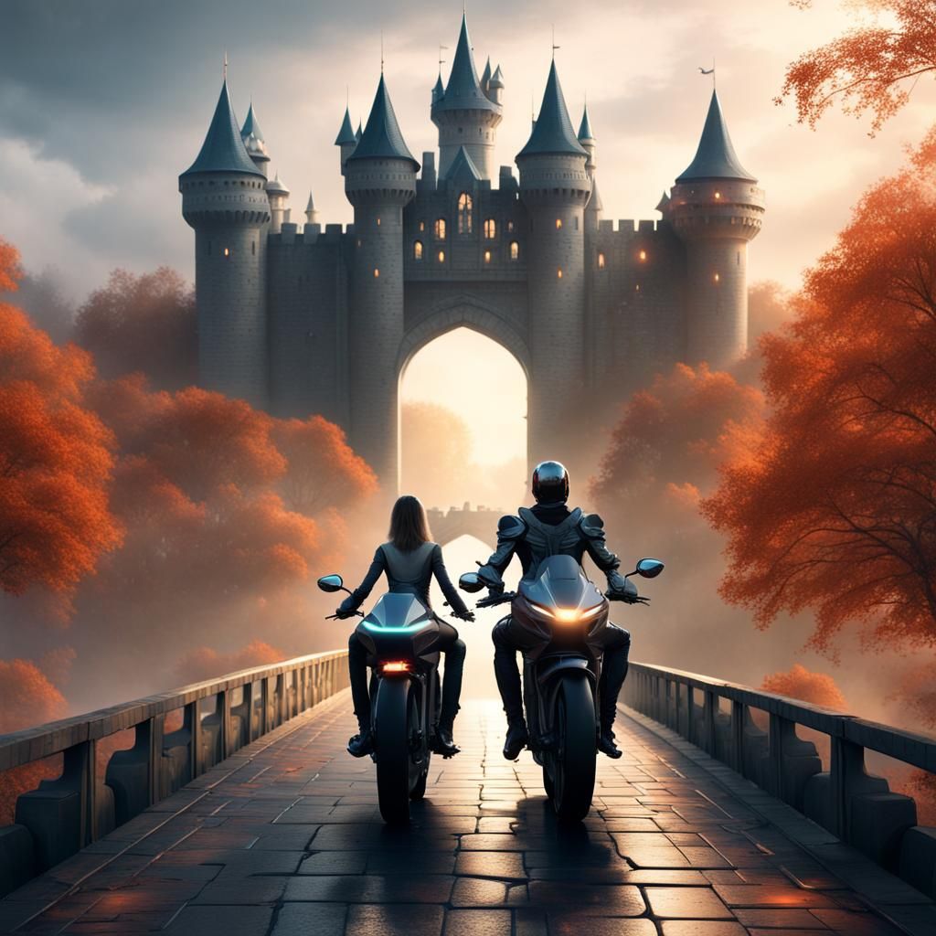 Motorcycle knight - AI Generated Artwork - NightCafe Creator