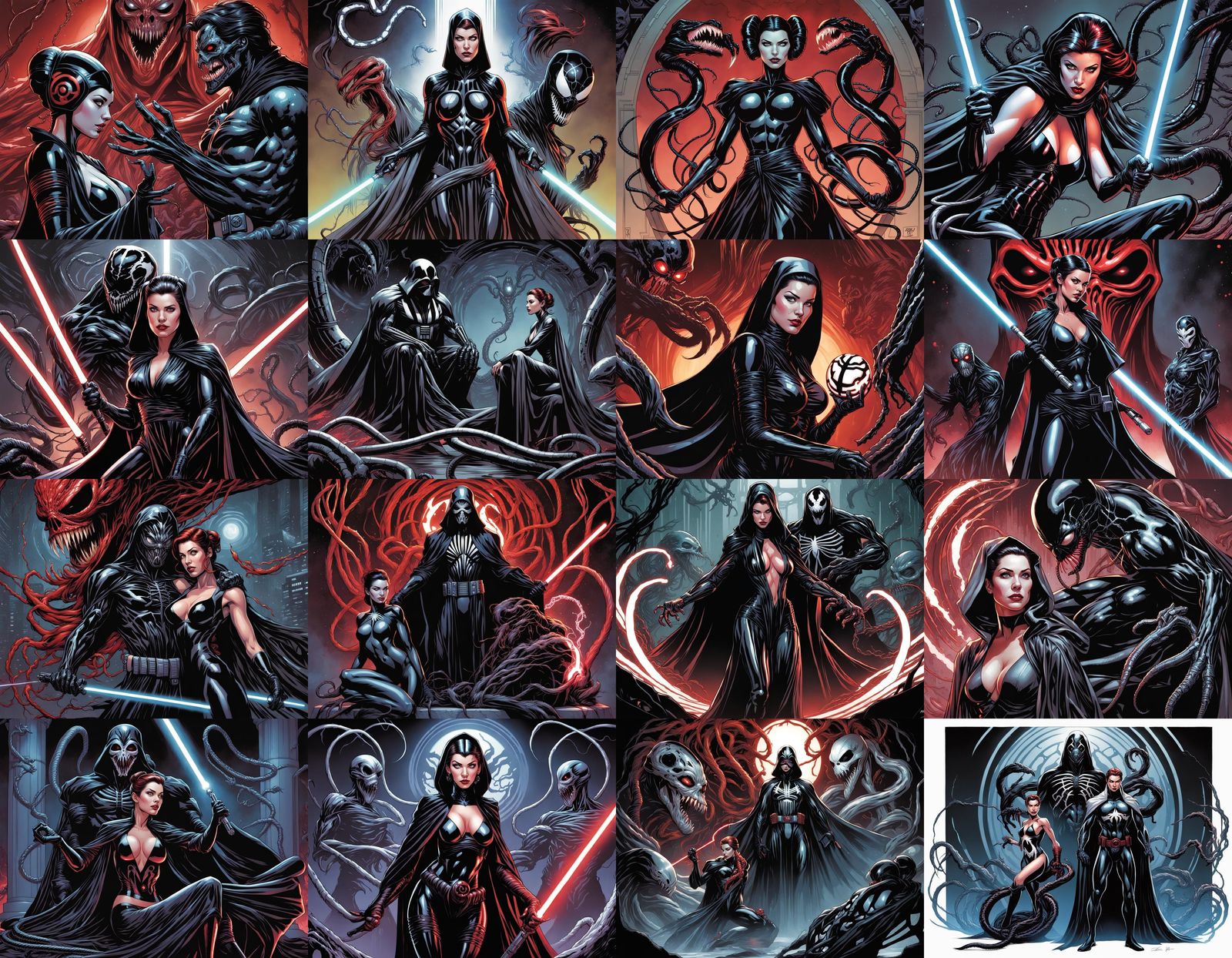 Sith Leia with Venom symbiote Mark Brooks and Dan Mumford, comic book ...