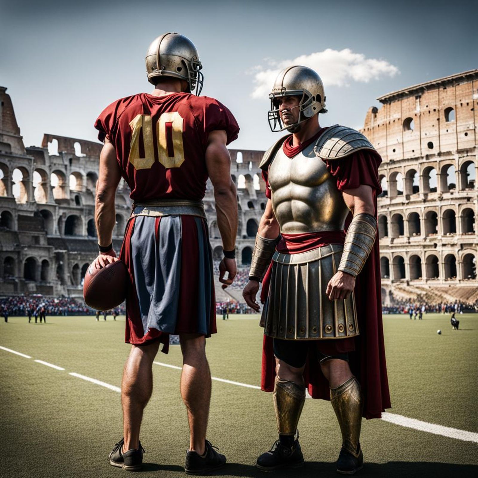 Romans playing football - AI Generated Artwork - NightCafe Creator