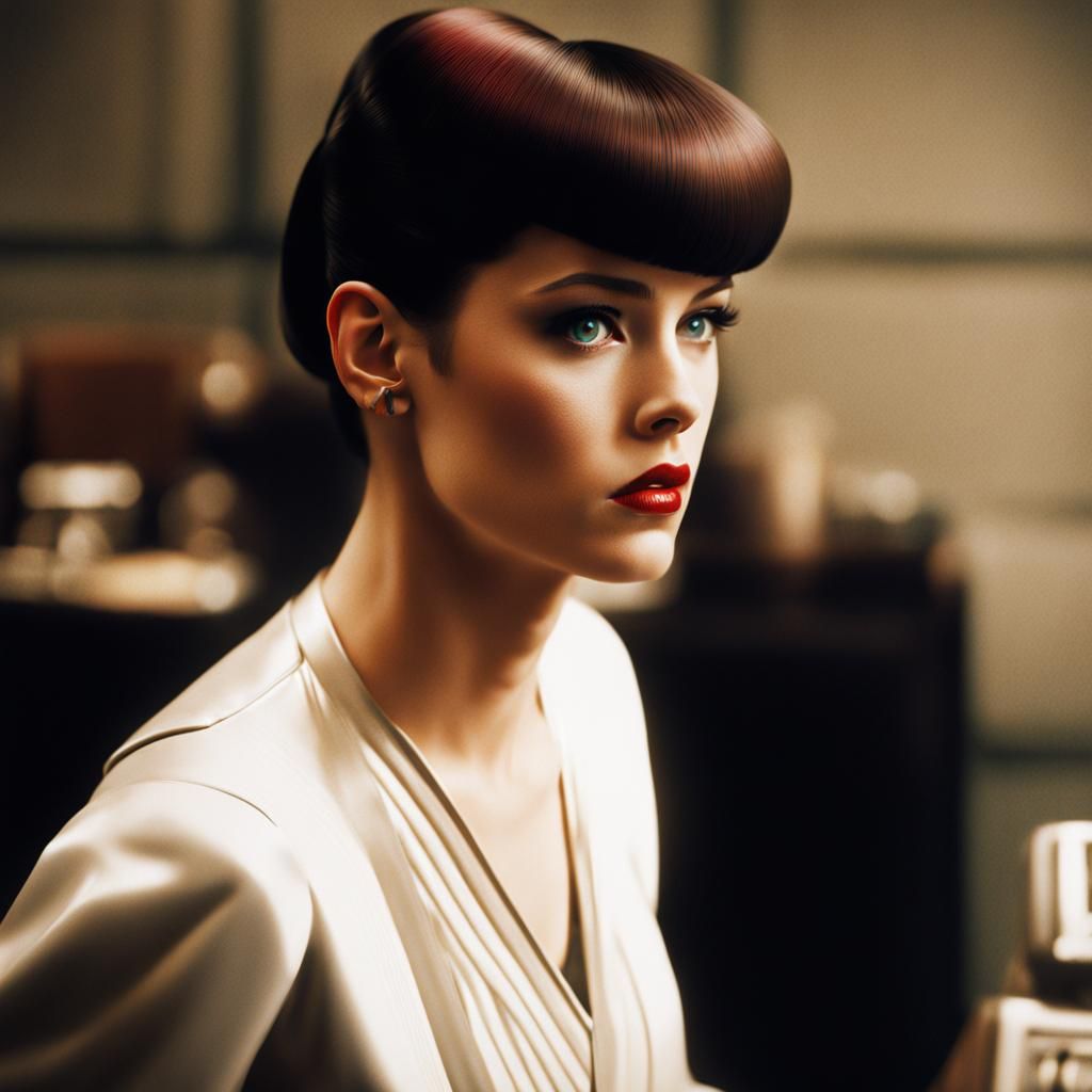 Woman portrait, vintage hair, retro futuristic, 8k resolution ...