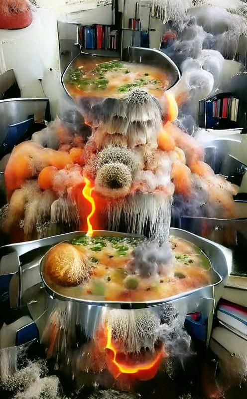 Explosion of boiling soup - AI Generated Artwork - NightCafe Creator
