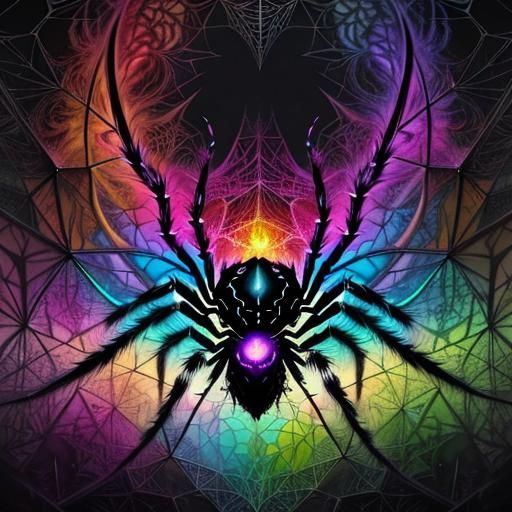 (Hyper detailed artwork of a monster spider schizophrenic artwork in ...