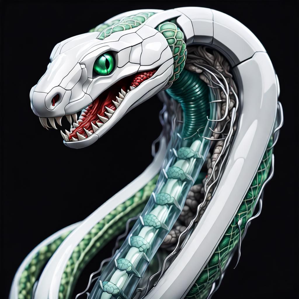 Robot-snake - AI Generated Artwork - NightCafe Creator