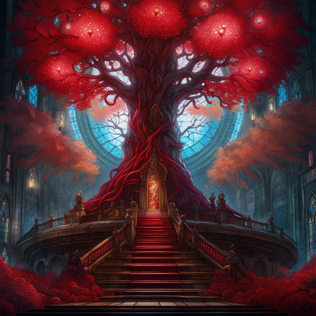 The Crimson Tree - AI Generated Artwork - NightCafe Creator