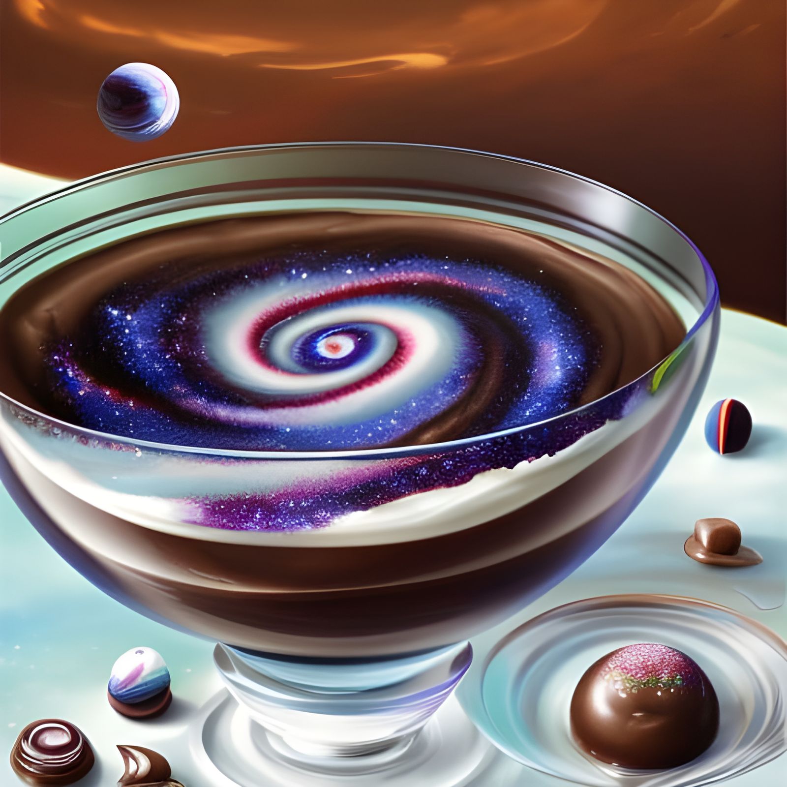 Galactic chocolate pudding #6 - AI Generated Artwork - NightCafe Creator