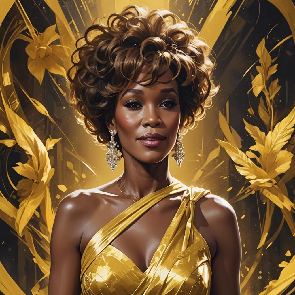 Whitney Houston💛 - AI Generated Artwork - NightCafe Creator