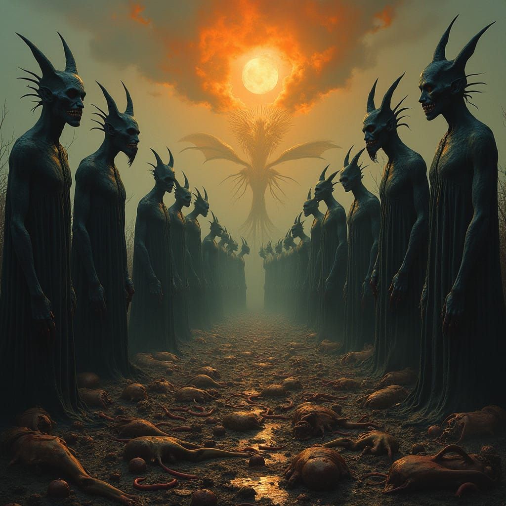 Dark Fey Convene in Grotesque Medieval Fantasy Rea... - AI Art