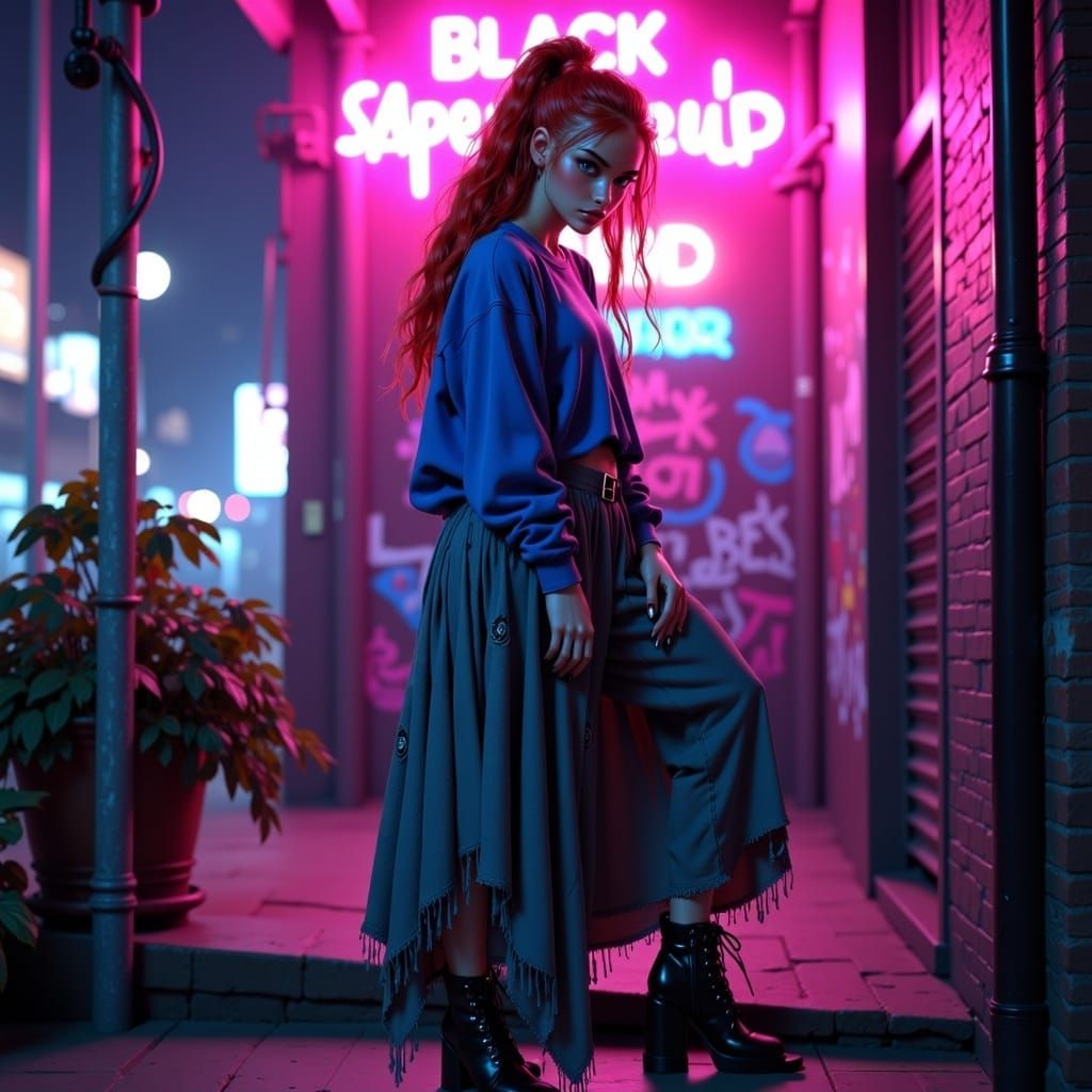 Sultry Club Beauty in Vibrant Colors - AI Art