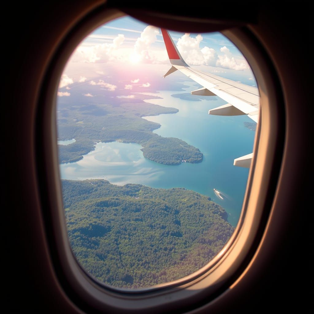 Airliner's window view - Spectacular Lake View from Airliner...
