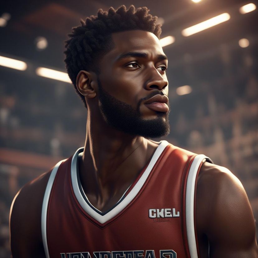 dark-skinned handsome guy basketball player 26 years old with a short ...