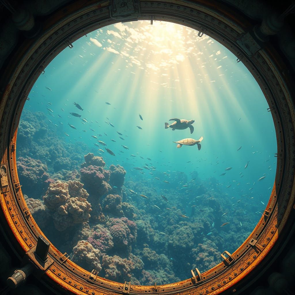 View from submarine window - View from submarine window