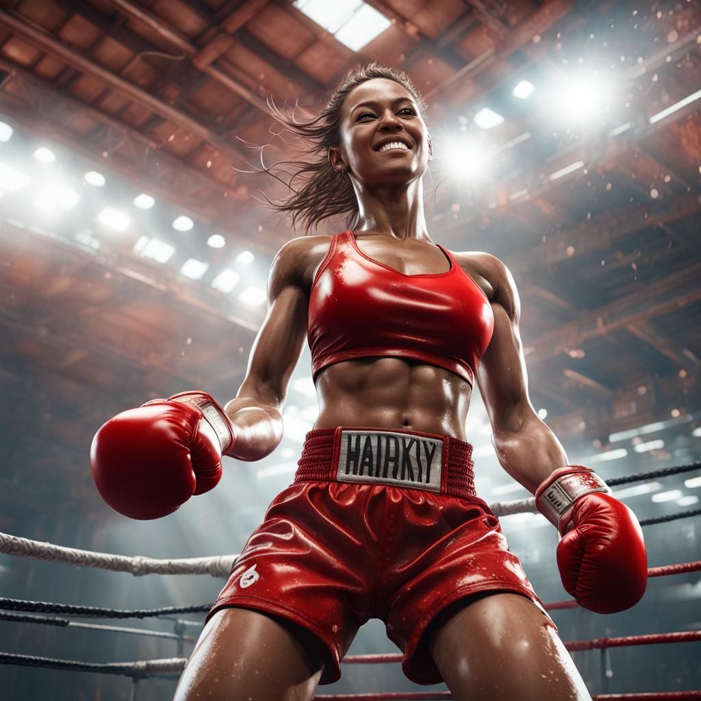 Female warrior boxing - AI Generated Artwork - NightCafe Creator