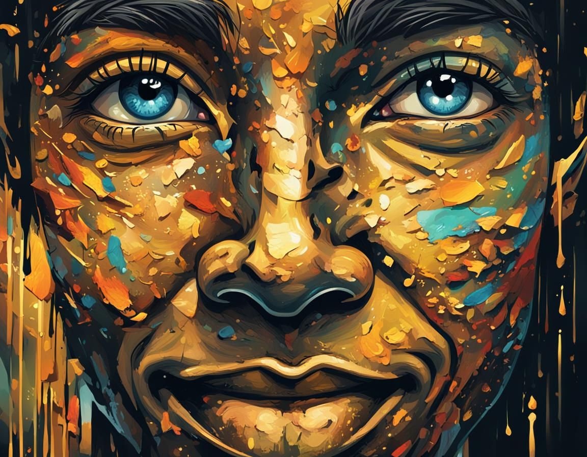 A close-up of a single human face - AI Generated Artwork - NightCafe ...
