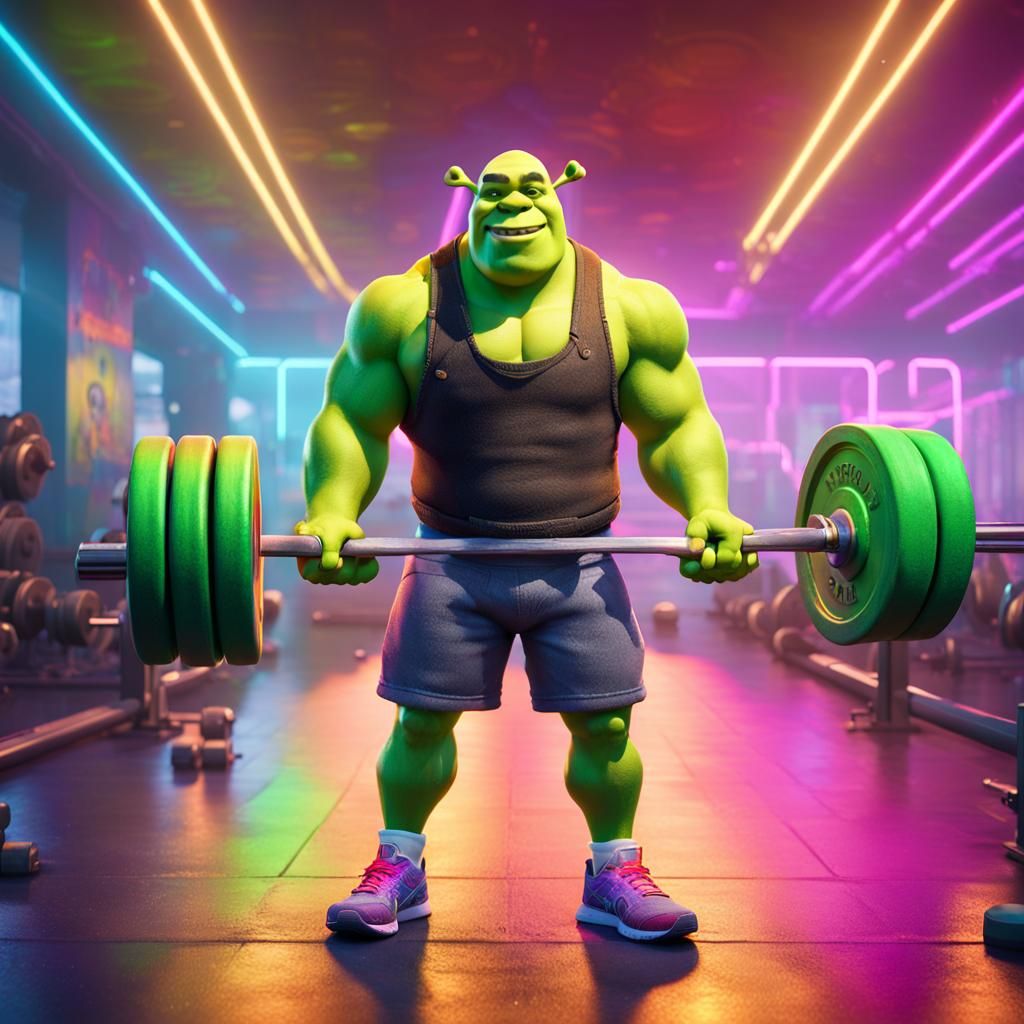 Shrek Bodybuilder Influencer - AI Generated Artwork - NightCafe Creator