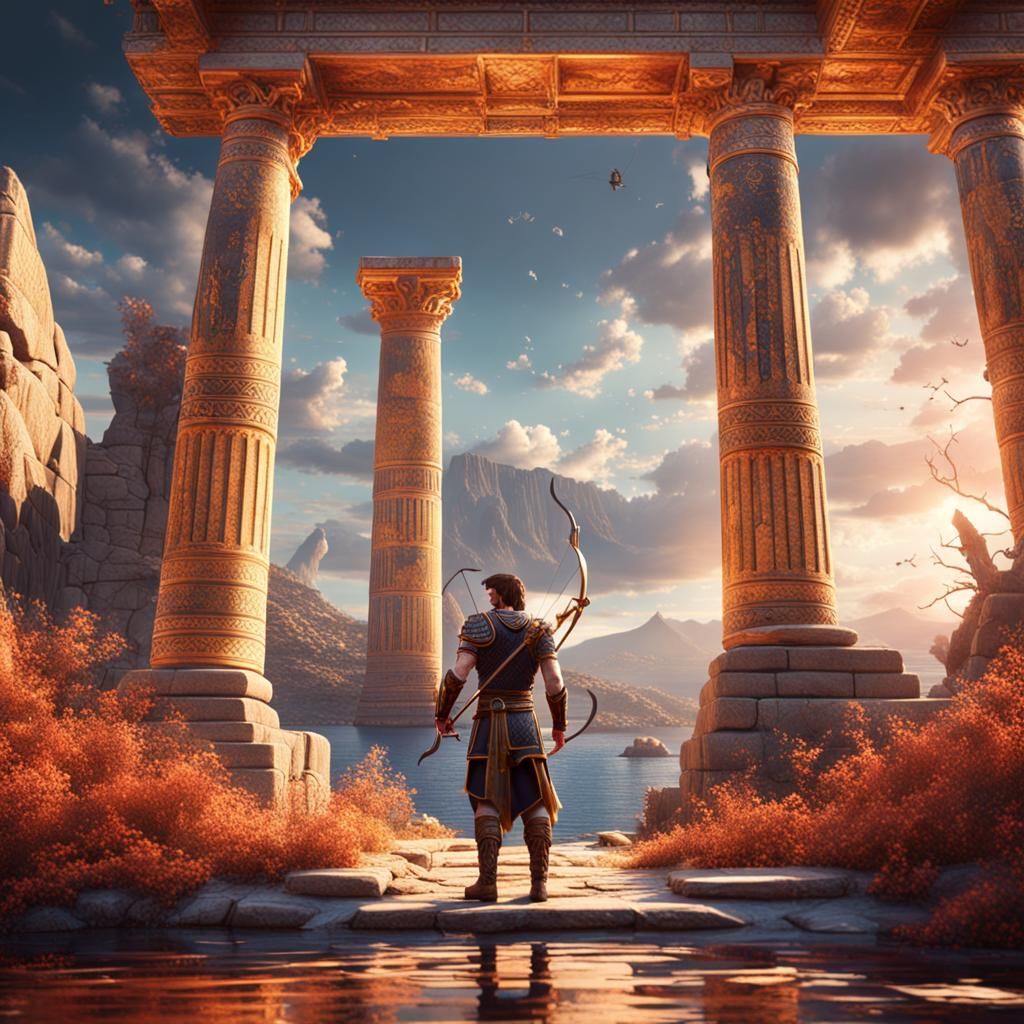Archery in a Greek mythology - AI Generated Artwork - NightCafe Creator