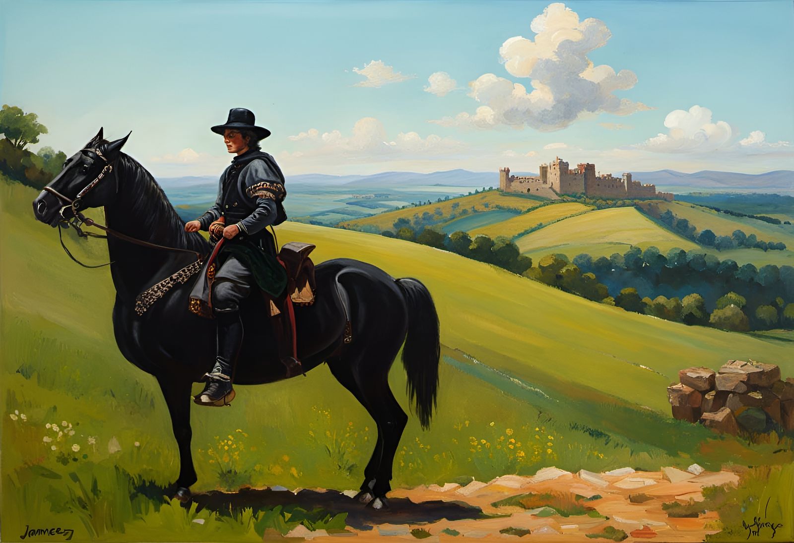 Messenger rider on horseback - AI Generated Artwork - NightCafe Creator