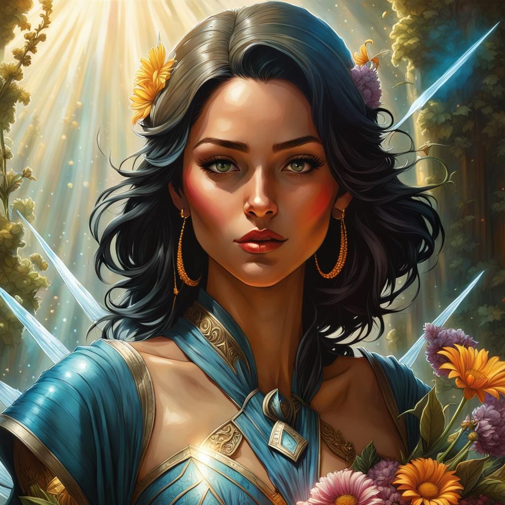 Holding flowers, resin, magical, by Tony Diterlizzi crepuscular rays ...