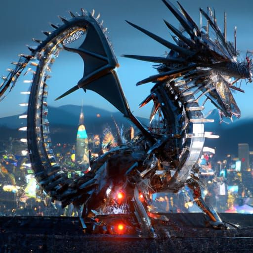 Metal Dragon - AI Generated Artwork - NightCafe Creator